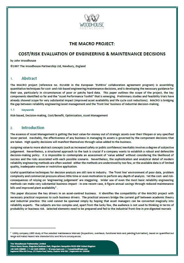 The MACRO Project - SALVO Project